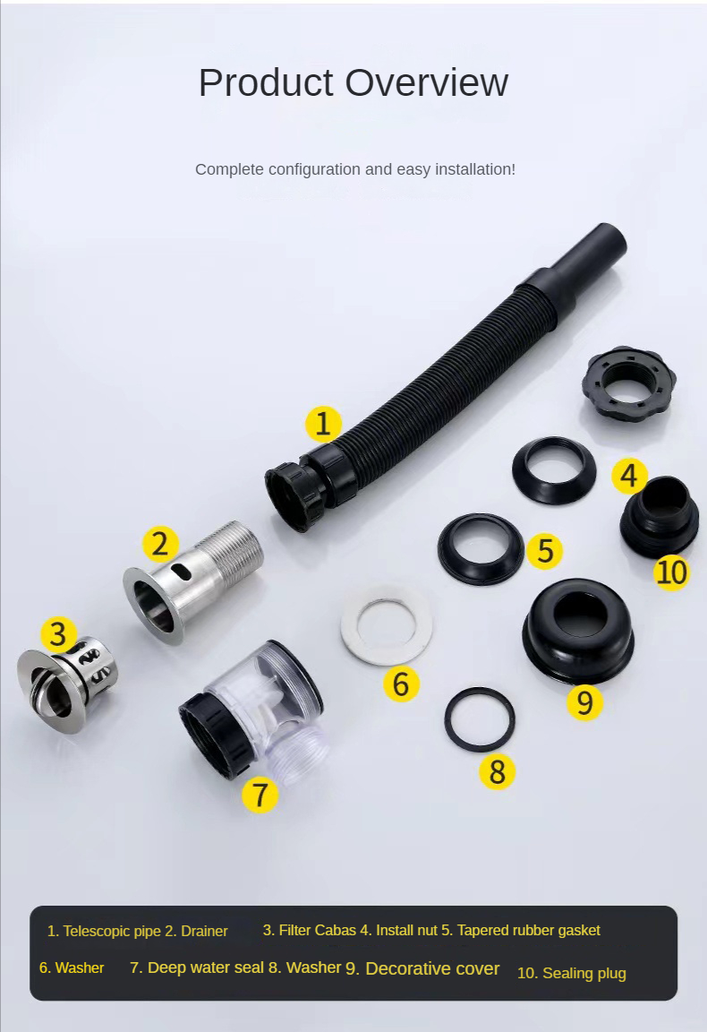 Universal Easy Drain Foldable Pipe - Purely Bras