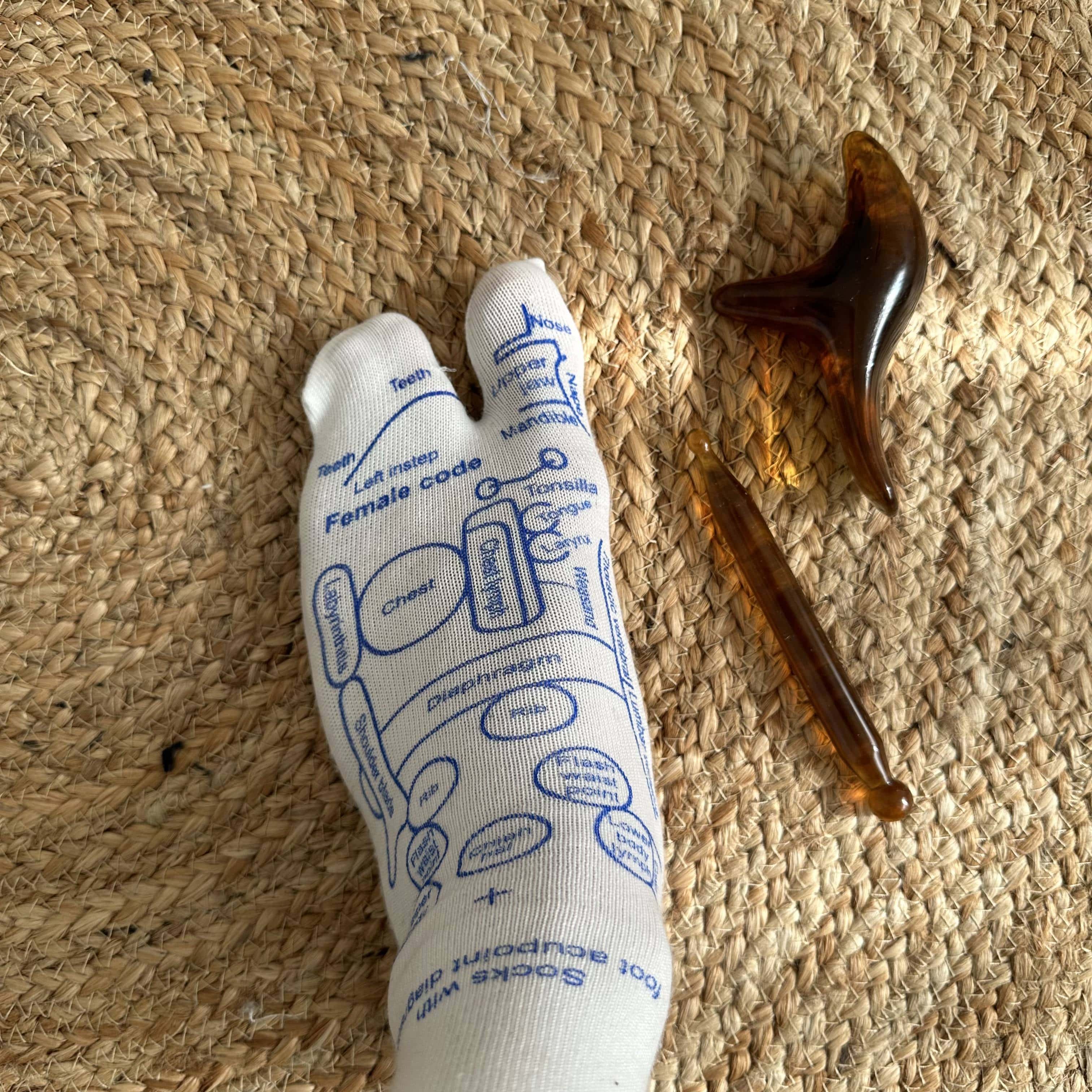 Reflexology Chart Socks With Trigger Point Massage Tool - Luxistra