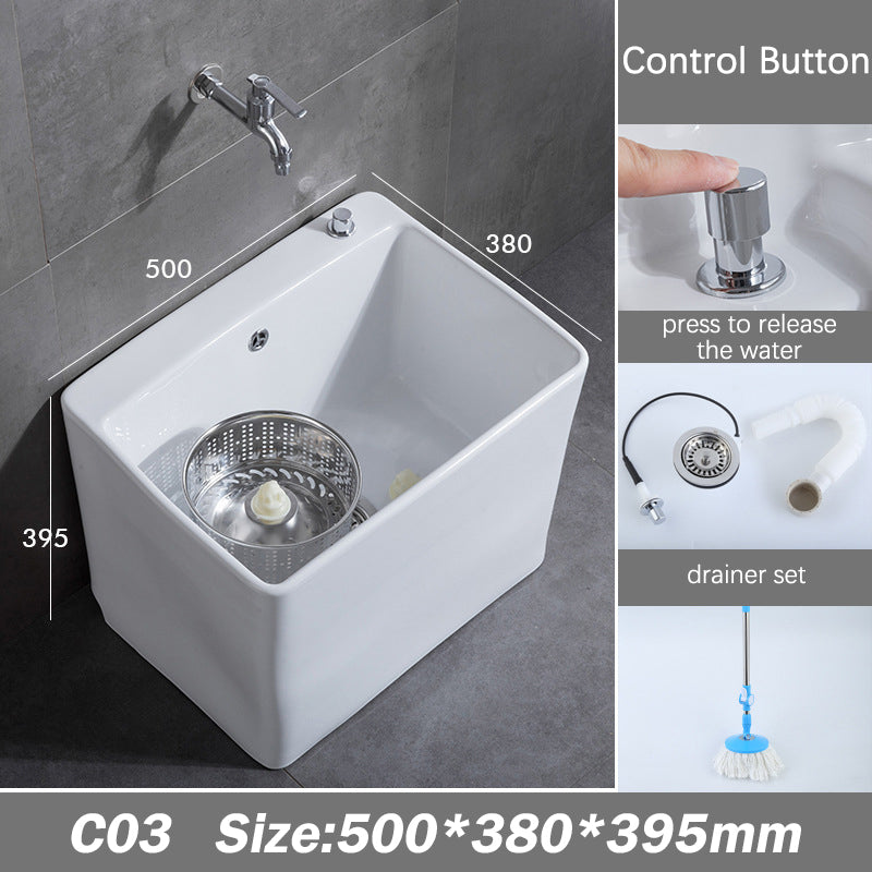 Easy Hygiene Rectangle Ceramic Floor Mop Sink - Luxistra